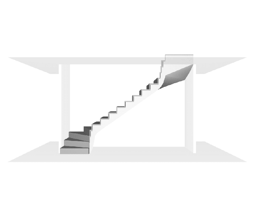C-shaped Stairs - Ecowood