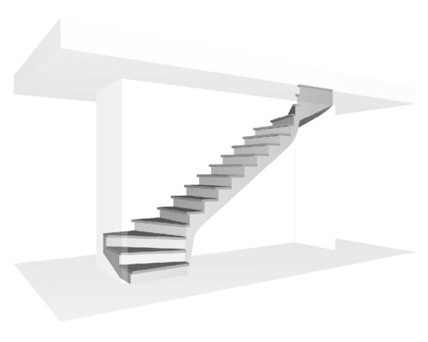 C-shaped Stairs - Ecowood